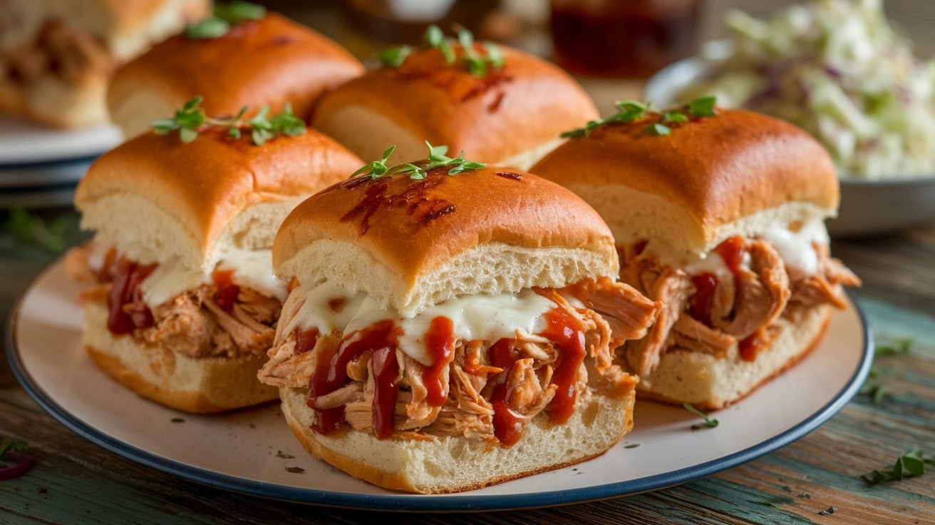 Savory Shredded Chicken Sliders on Hawaiian Rolls Recipe - Food Blasts