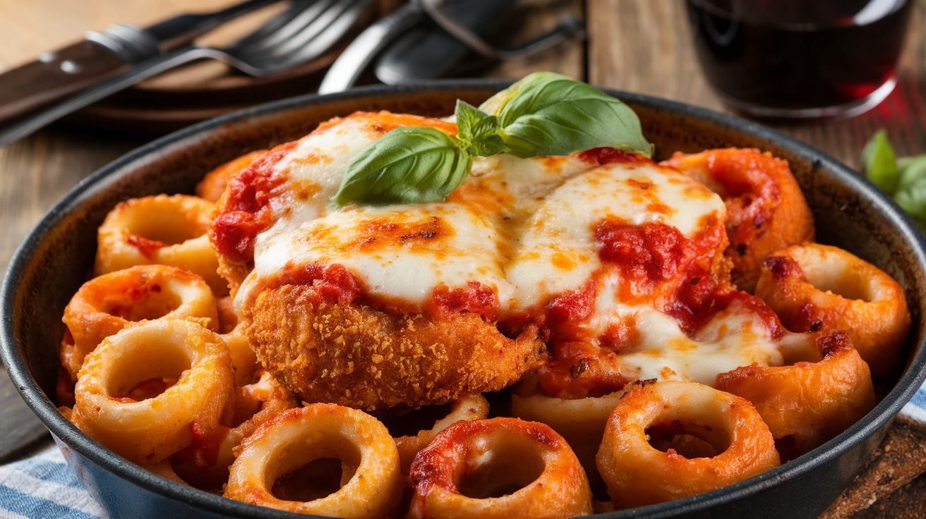 Savory Chicken Parmesan Pasta Rings Recipe - Food Blasts