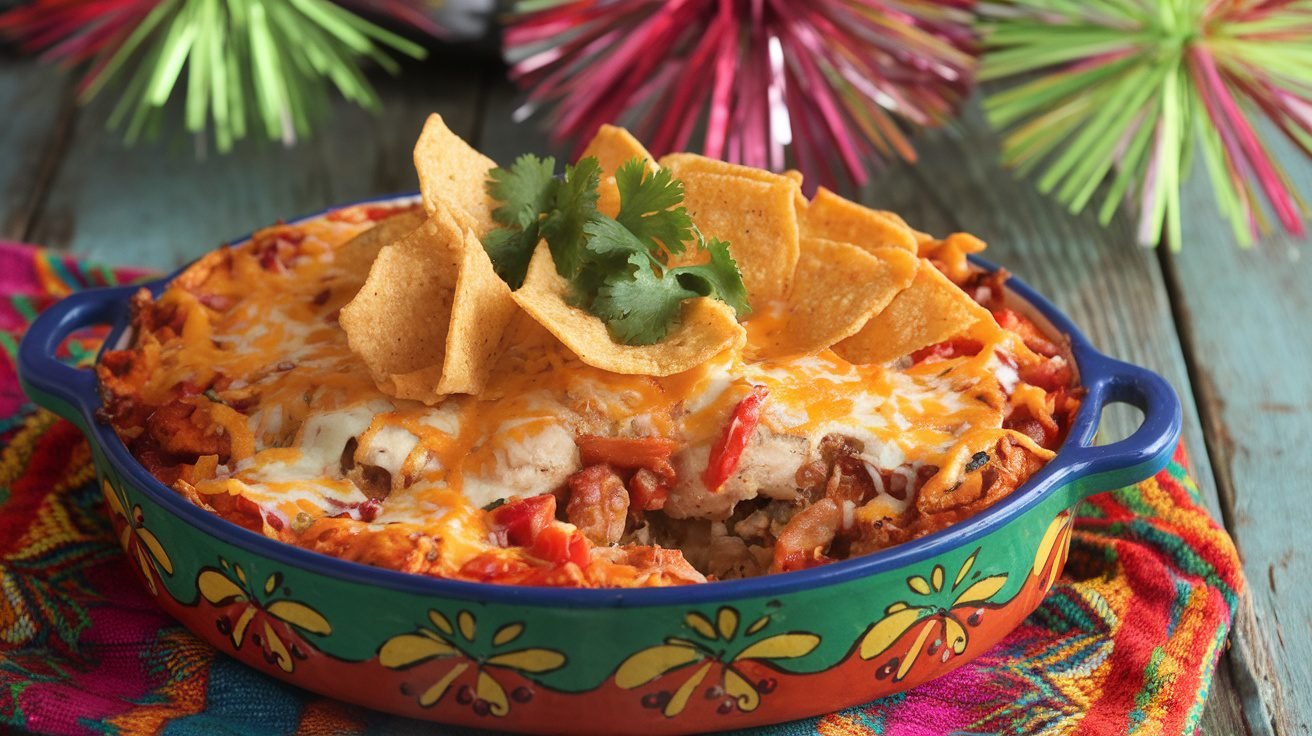 Zesty Fiesta Chicken Casserole Recipe - Food Blasts