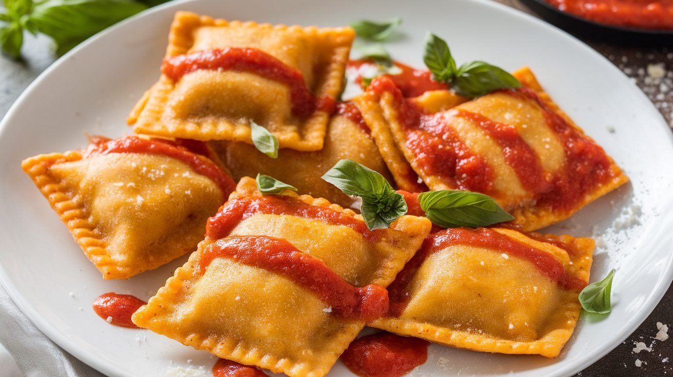Crispy Chicken Parmesan Fried Ravioli Recipe - Food Blasts
