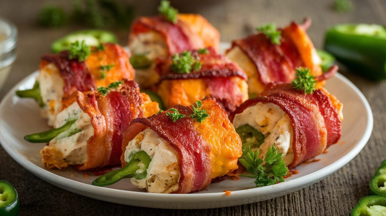 Spicy Chicken Bacon Jalapeño Poppers Recipe - Food Blasts