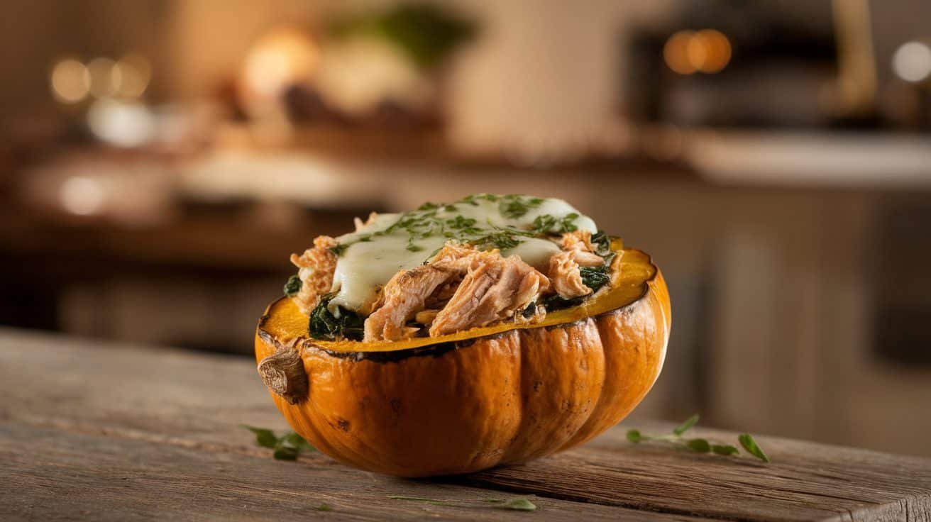 Savory Chicken and Spinach Stuffed Squash Recipe - Food Blasts