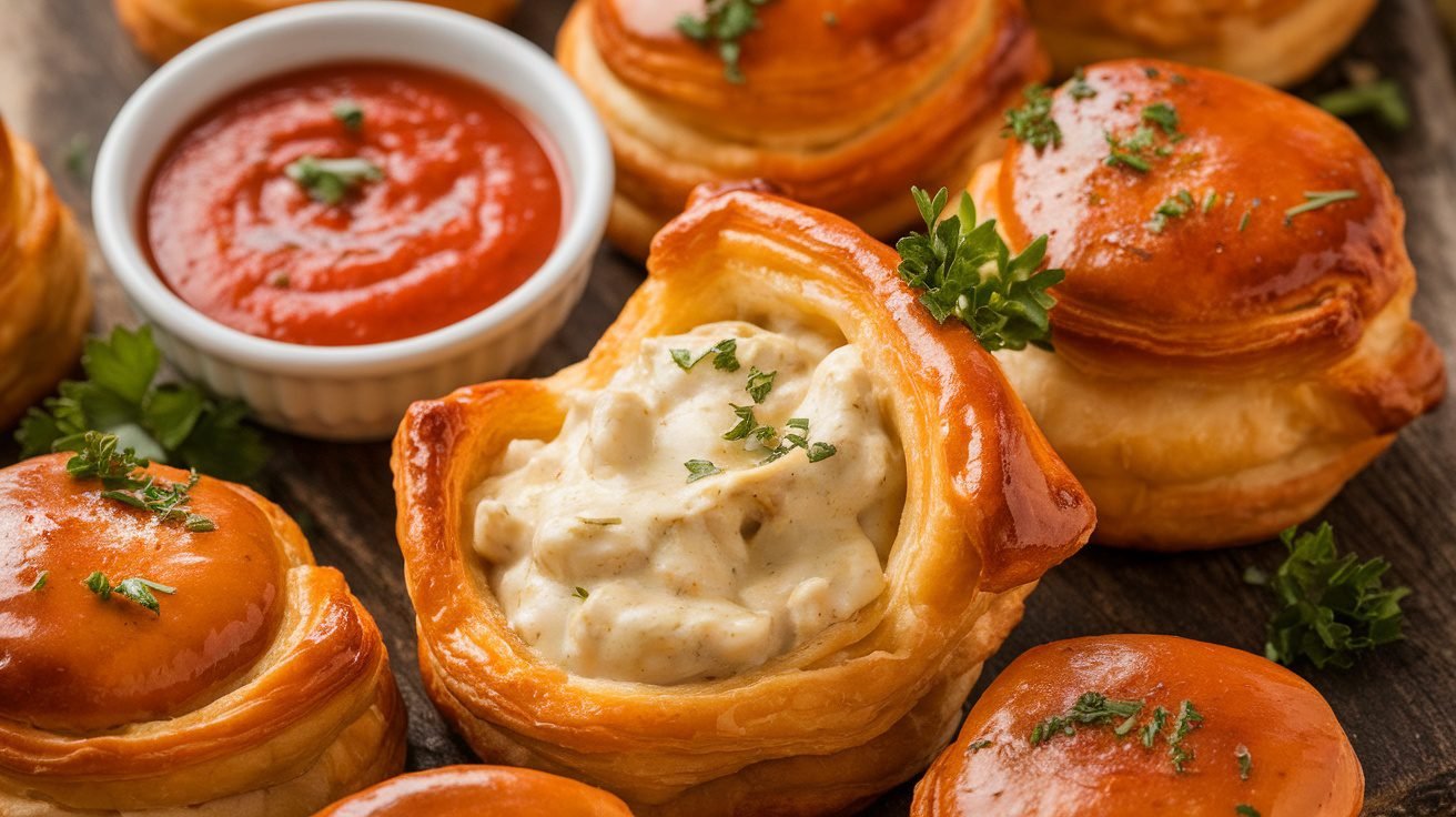 Delicious Chicken Alfredo Puff Pastry Pockets Recipe - Food Blasts