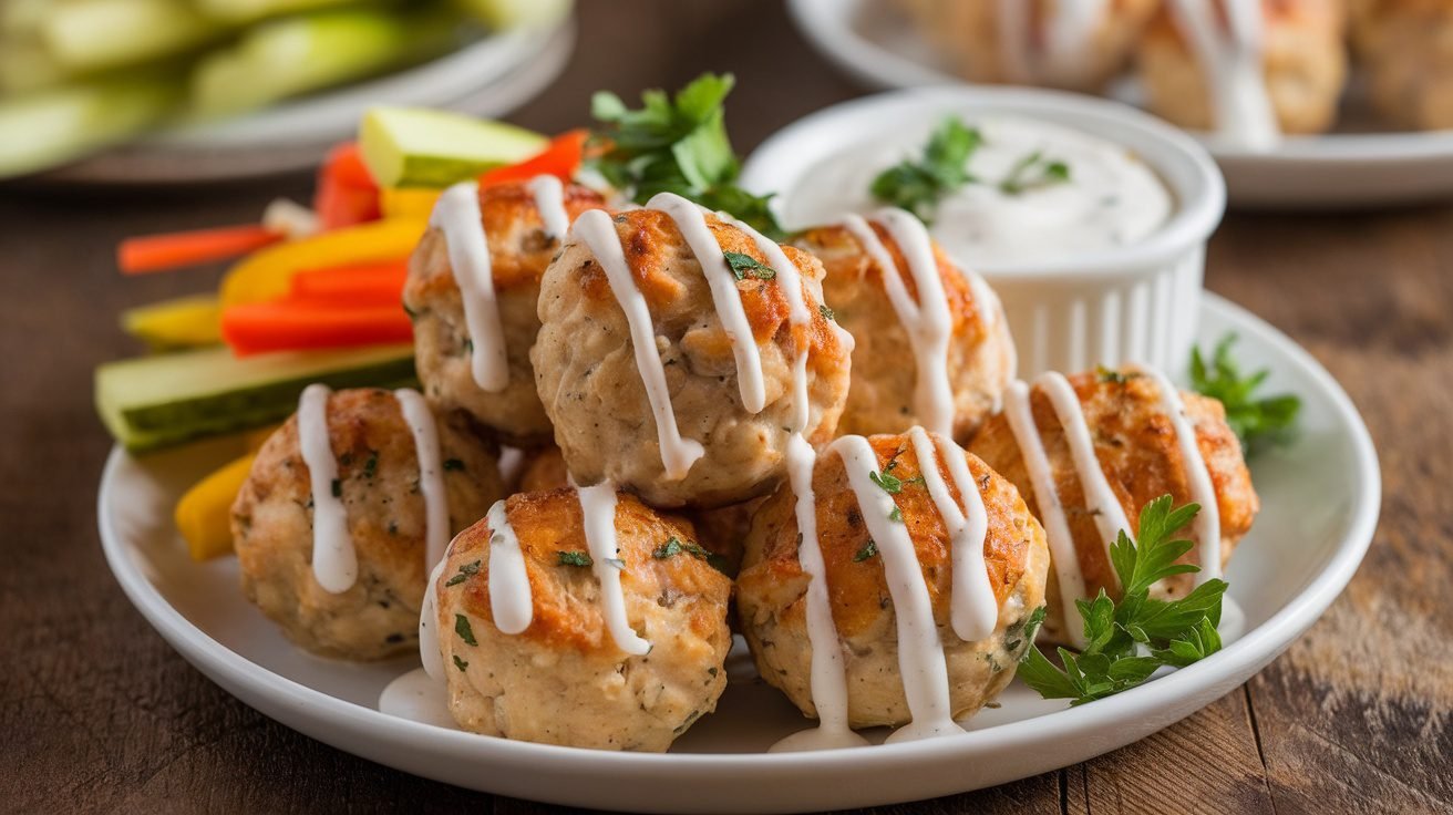 Savory Ranch Chicken Meatballs Recipe - Food Blasts