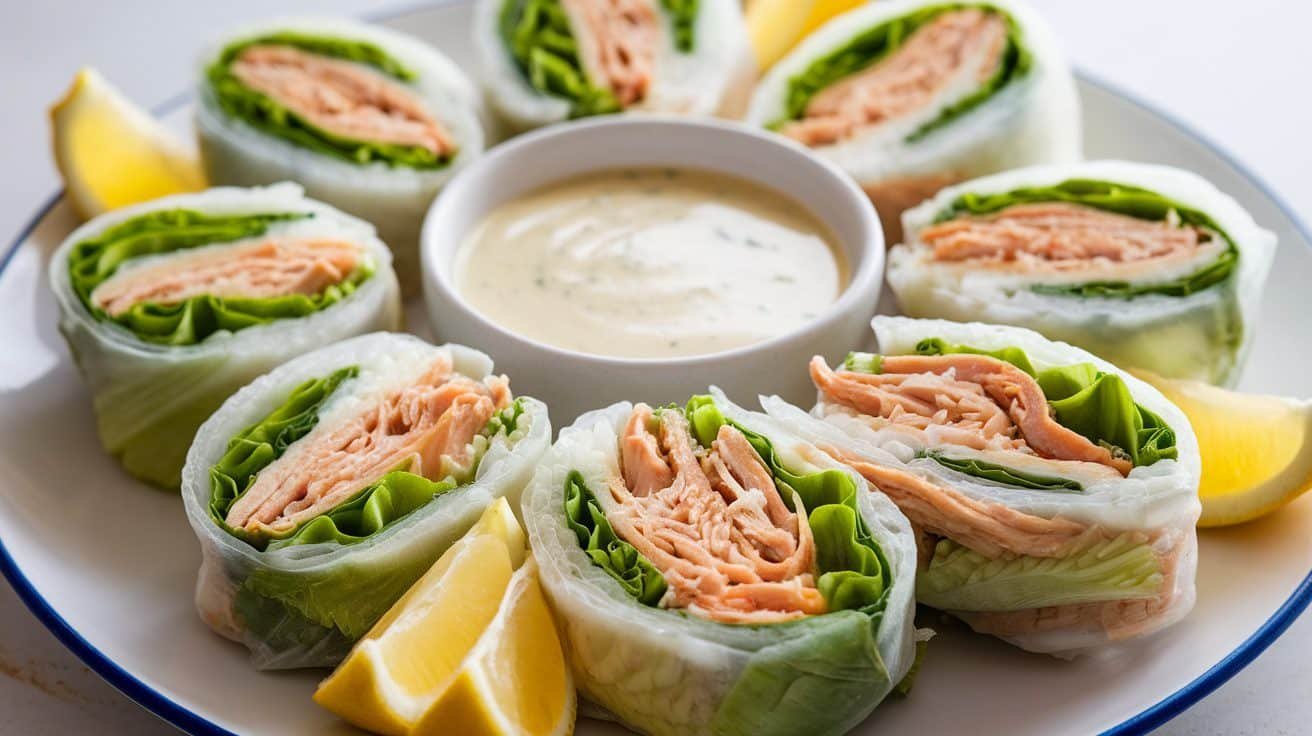 Delicious Chicken Caesar Rice Paper Rolls Recipe - Food Blasts