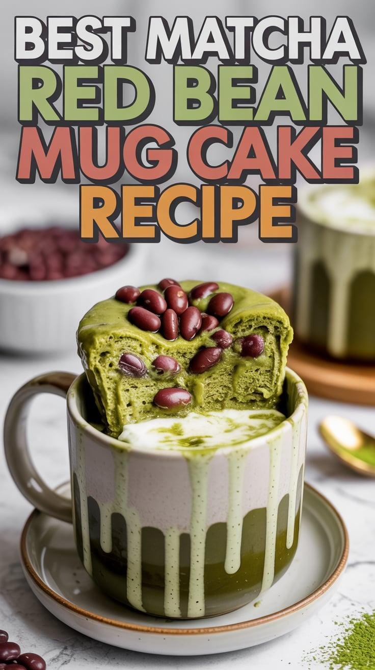 Fluffy Matcha Red Bean Mug Cake Recipe - Food Blasts