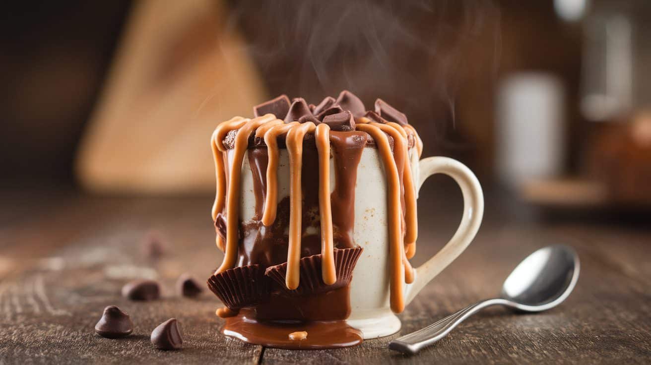 Heavenly Peanut Butter Cup Mug Cake - Food Blasts