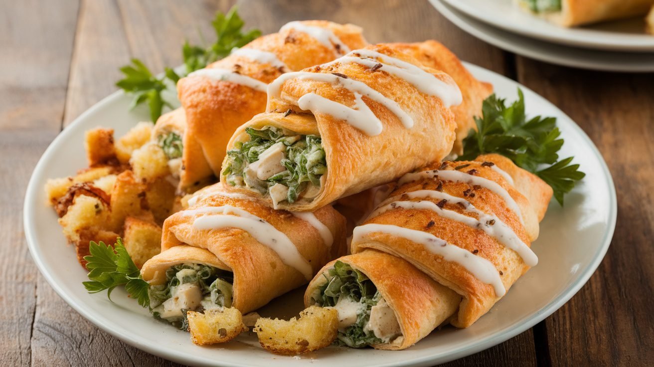 Delicious Chicken Caesar Crescent Wraps Recipe - Food Blasts