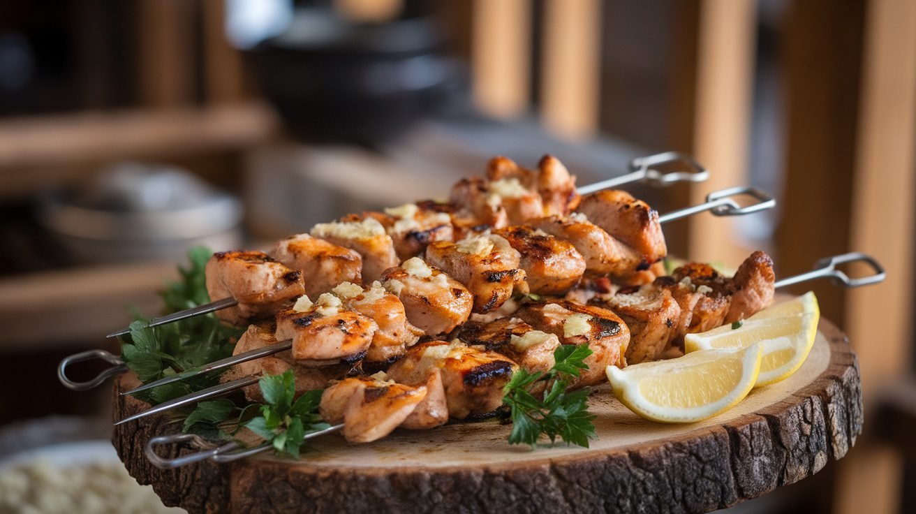 Garlic Parmesan Chicken Skewers Recipe - Food Blasts
