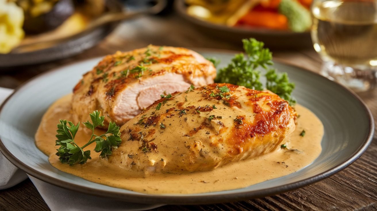 Creamy Chicken Dijon with Garlic and Herbs - Food Blasts