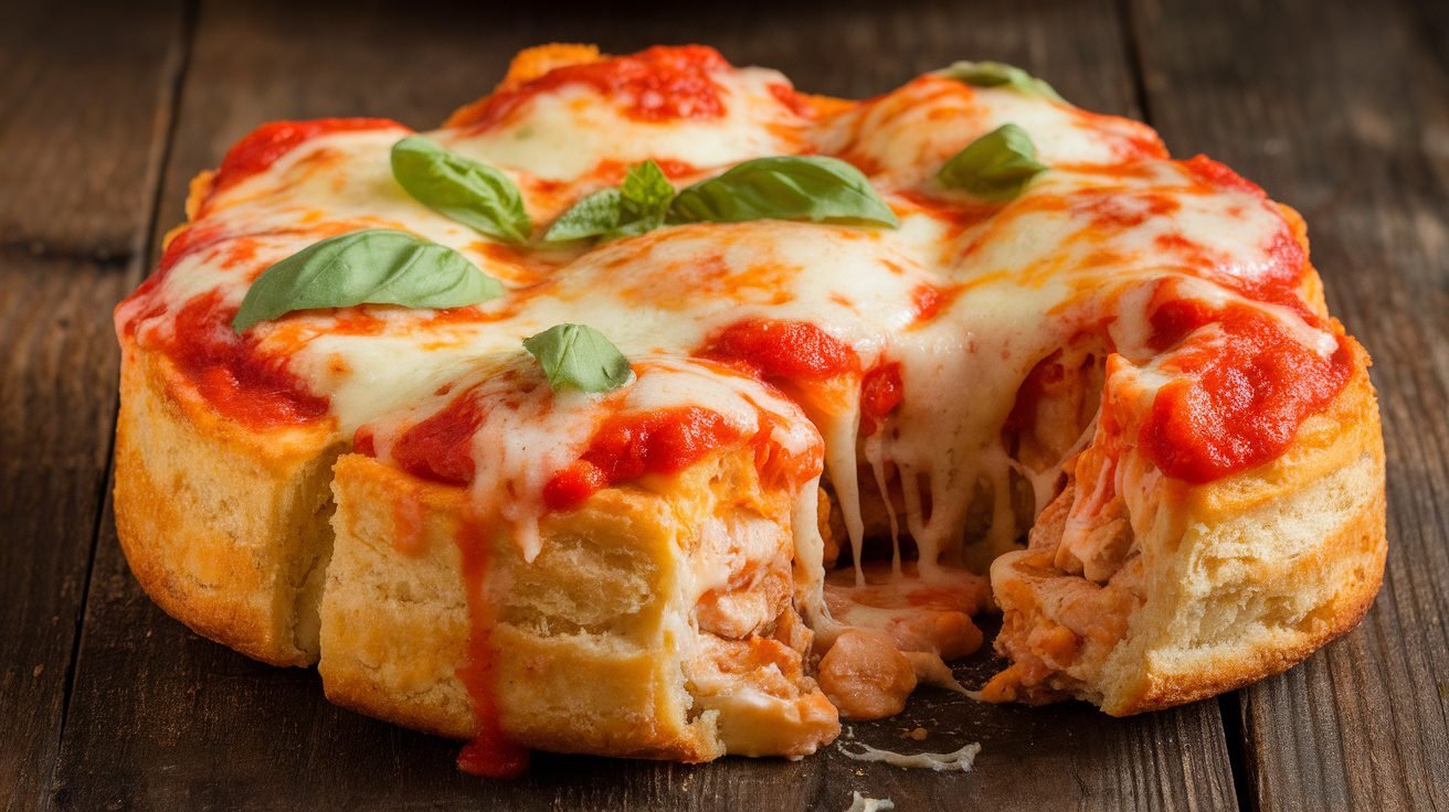 Cheesy Chicken Parmesan Biscuit Pull-Apart Recipe - Food Blasts