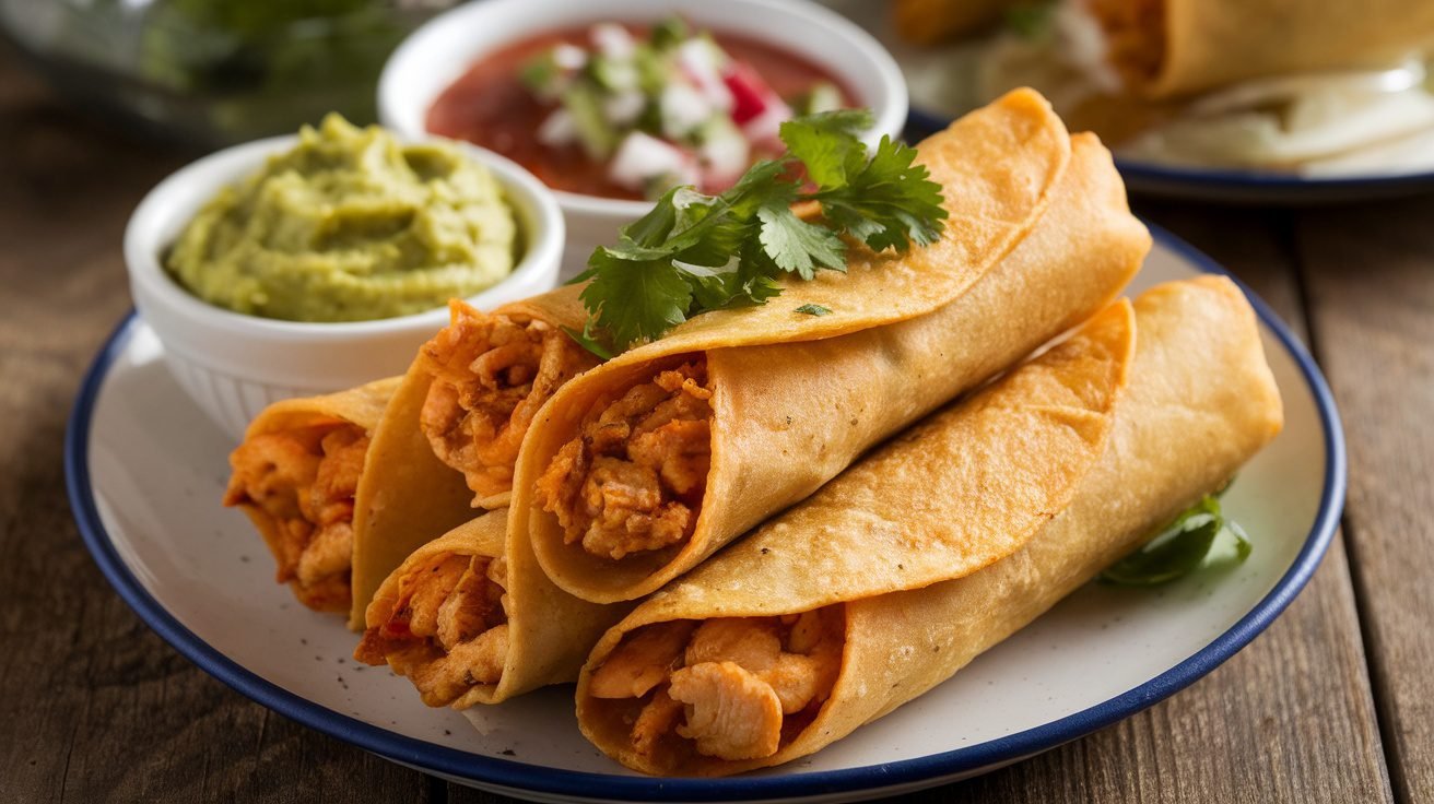 Crispy Chicken and Pepper Jack Taquitos Recipe - Food Blasts