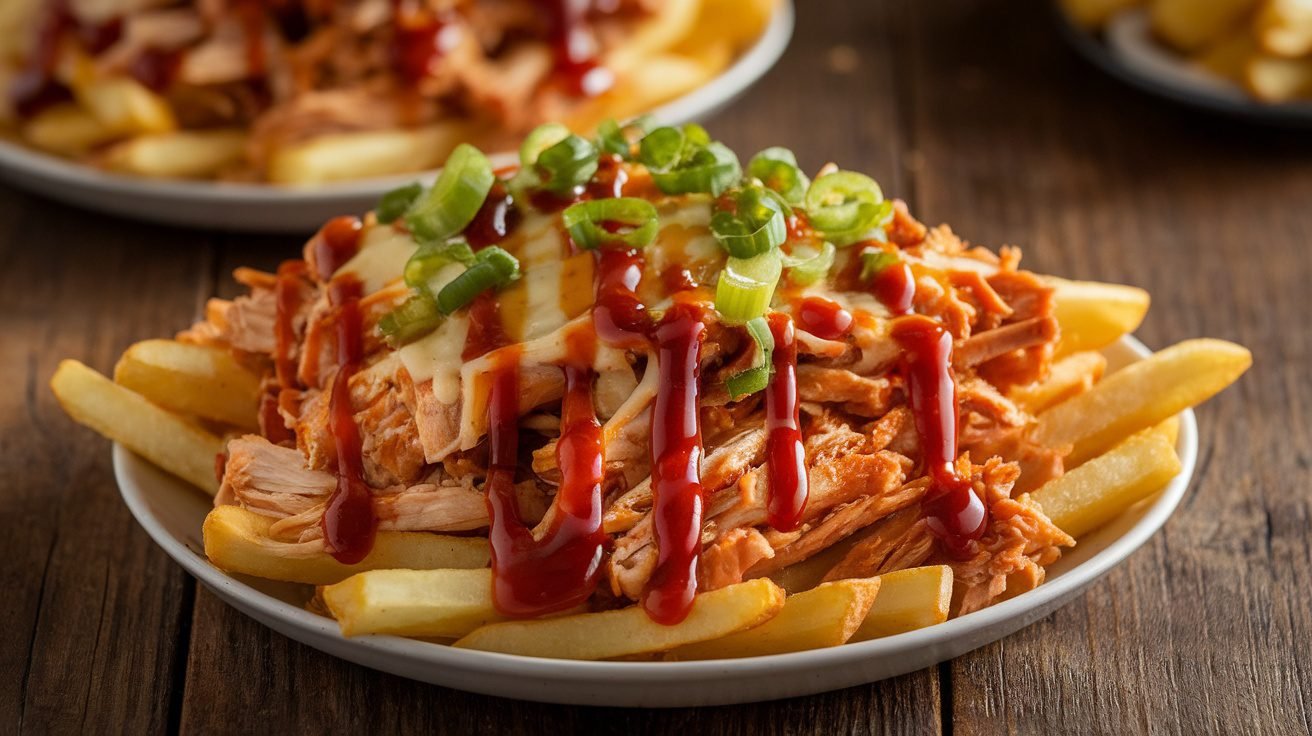 BBQ Chicken Loaded Fries Recipe - Food Blasts