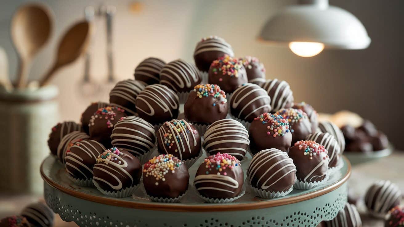 Chocolate Dipped Cake Balls Recipe - Food Blasts