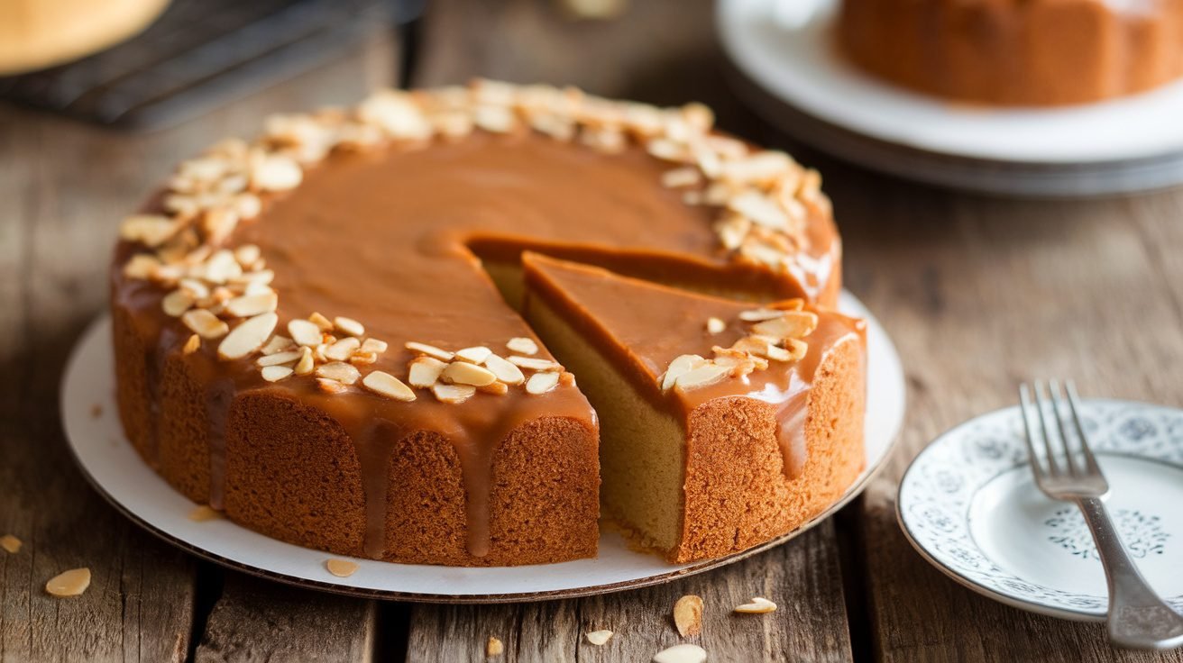 Almond Toffee Cake Recipe - Food Blasts