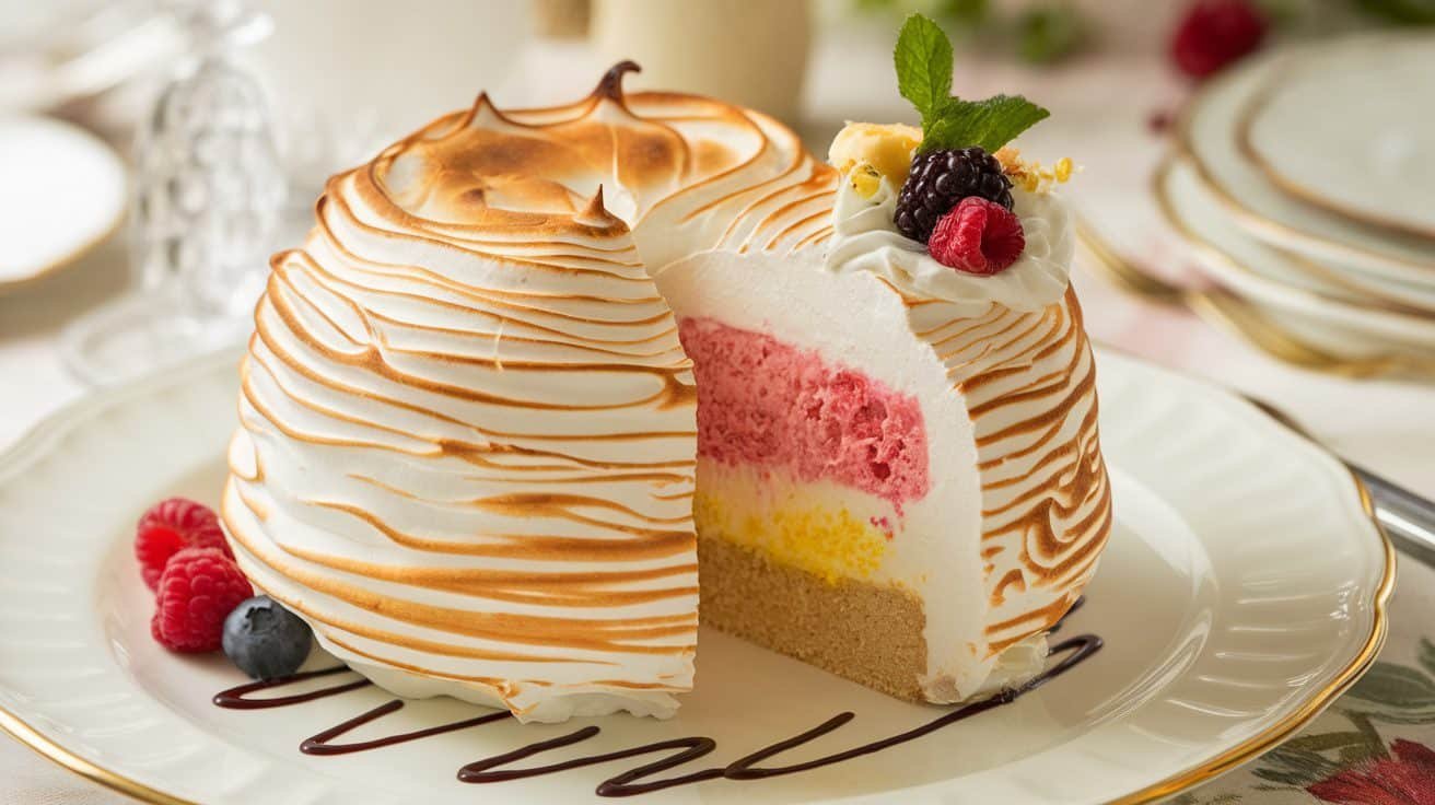 Classic Baked Alaska Cake Recipe - Food Blasts
