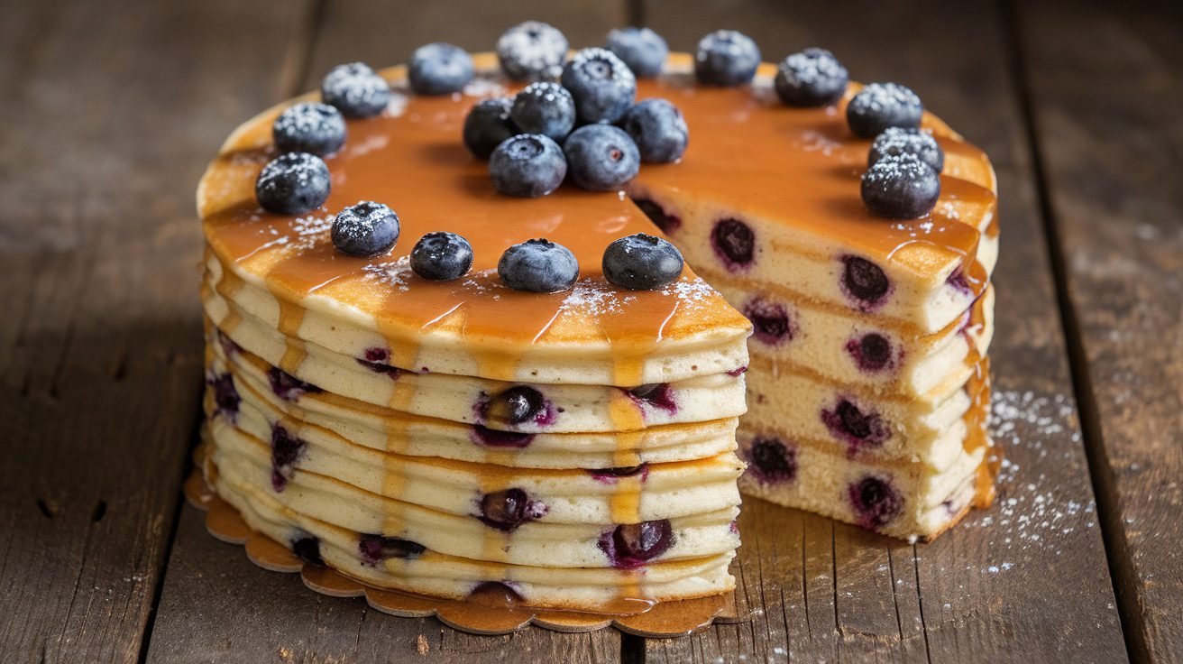 Blueberry Pancake Cake Recipe - Food Blasts