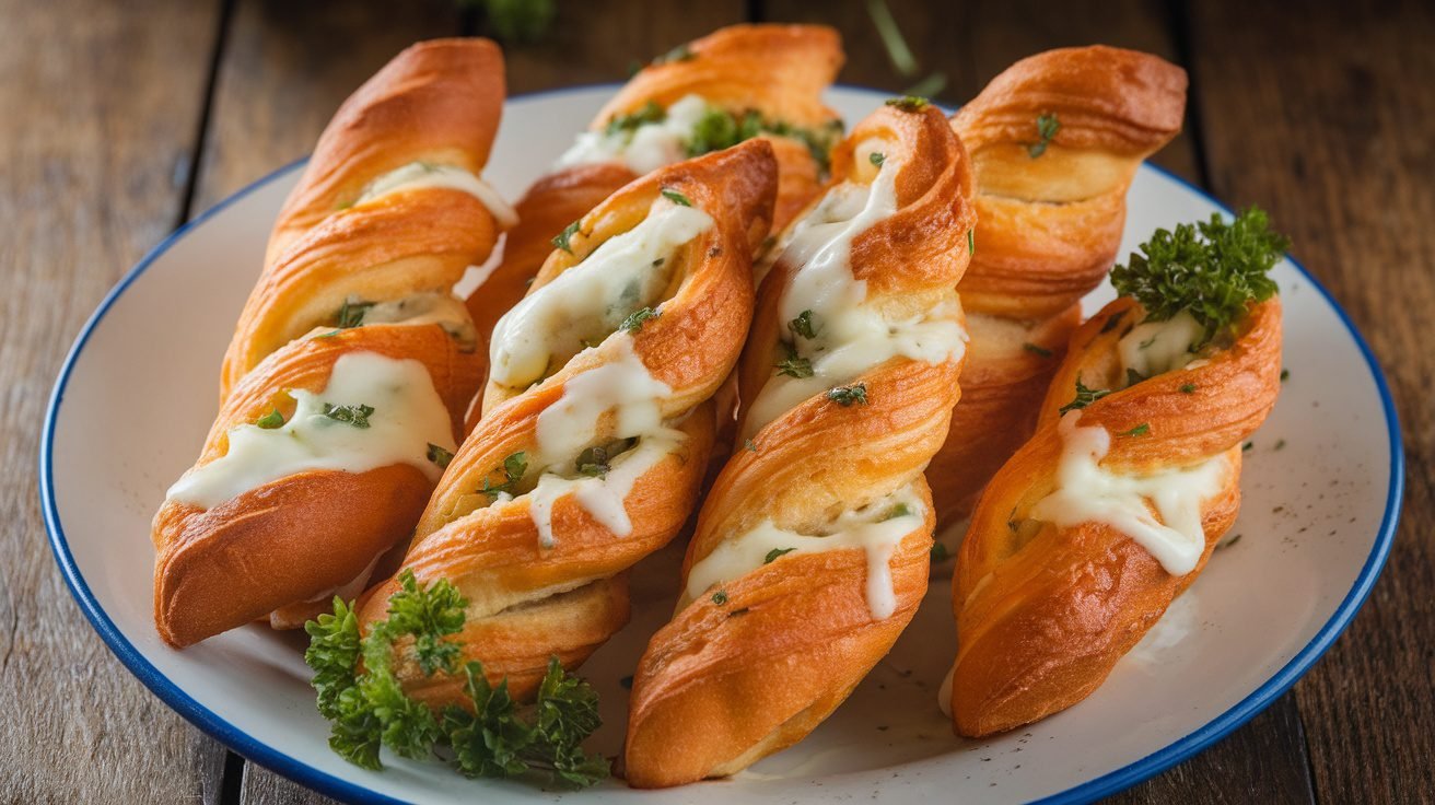 Chicken Alfredo Breadstick Twists Recipe - Food Blasts