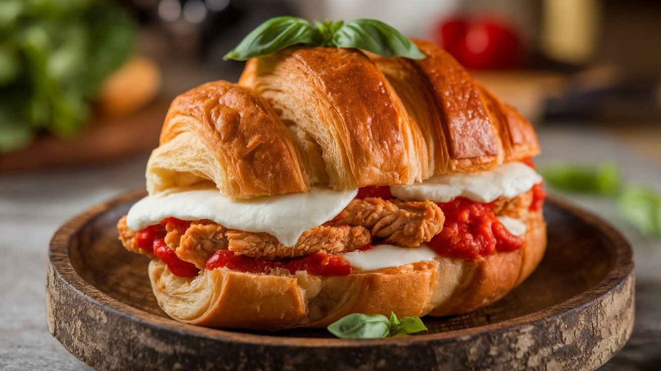 Chicken Parmesan Grilled Croissants Recipe - Food Blasts