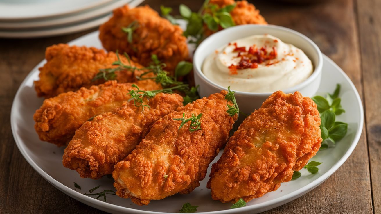 Crispy Chicken Tenders with Bacon Aioli Recipe - Food Blasts