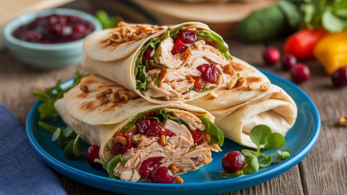 Chicken and Cranberry Stuffed Wraps Recipe - Food Blasts