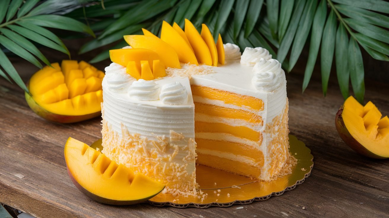 Coconut Mango Cake Recipe - Food Blasts
