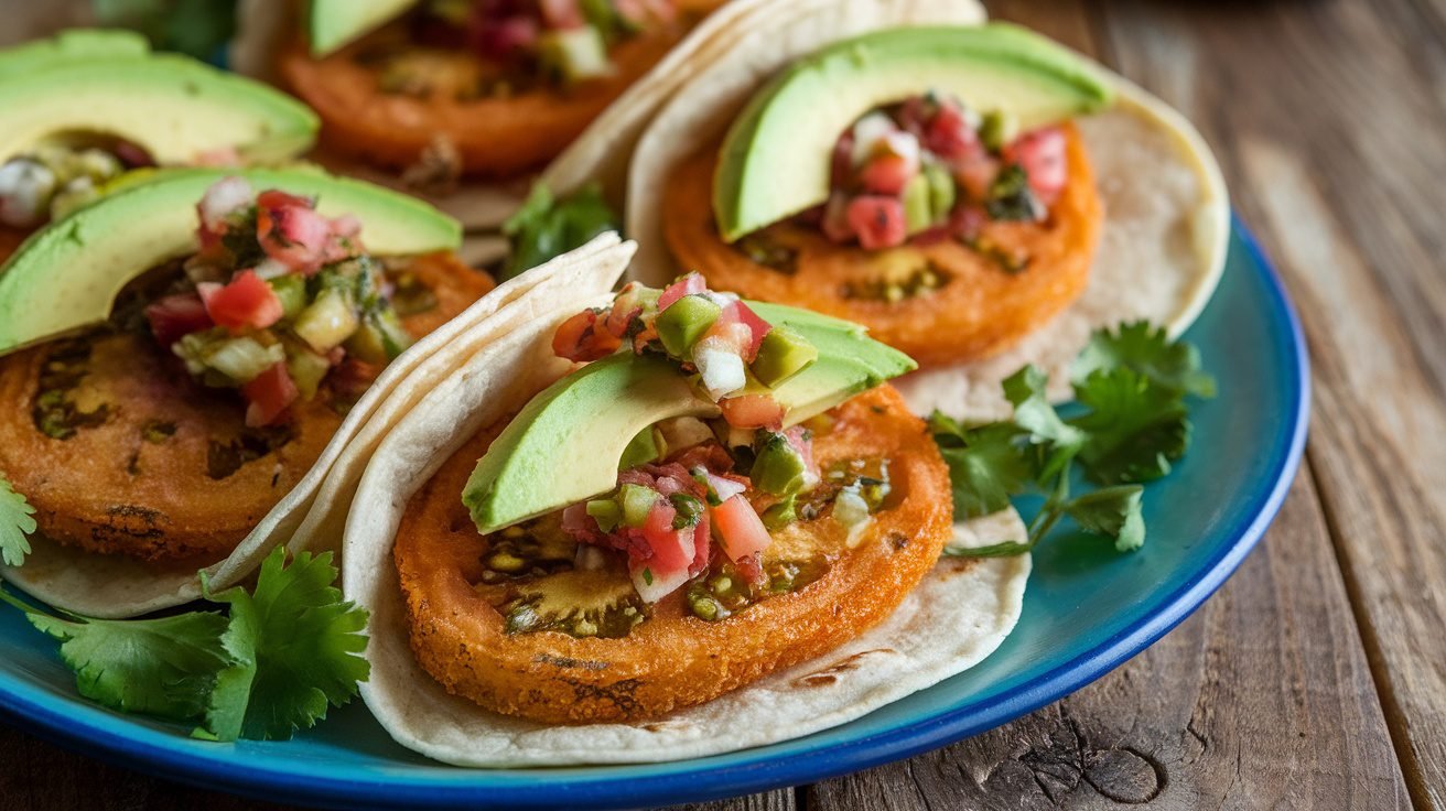 Crispy Fried Green Tomato Tacos Recipe - Food Blasts