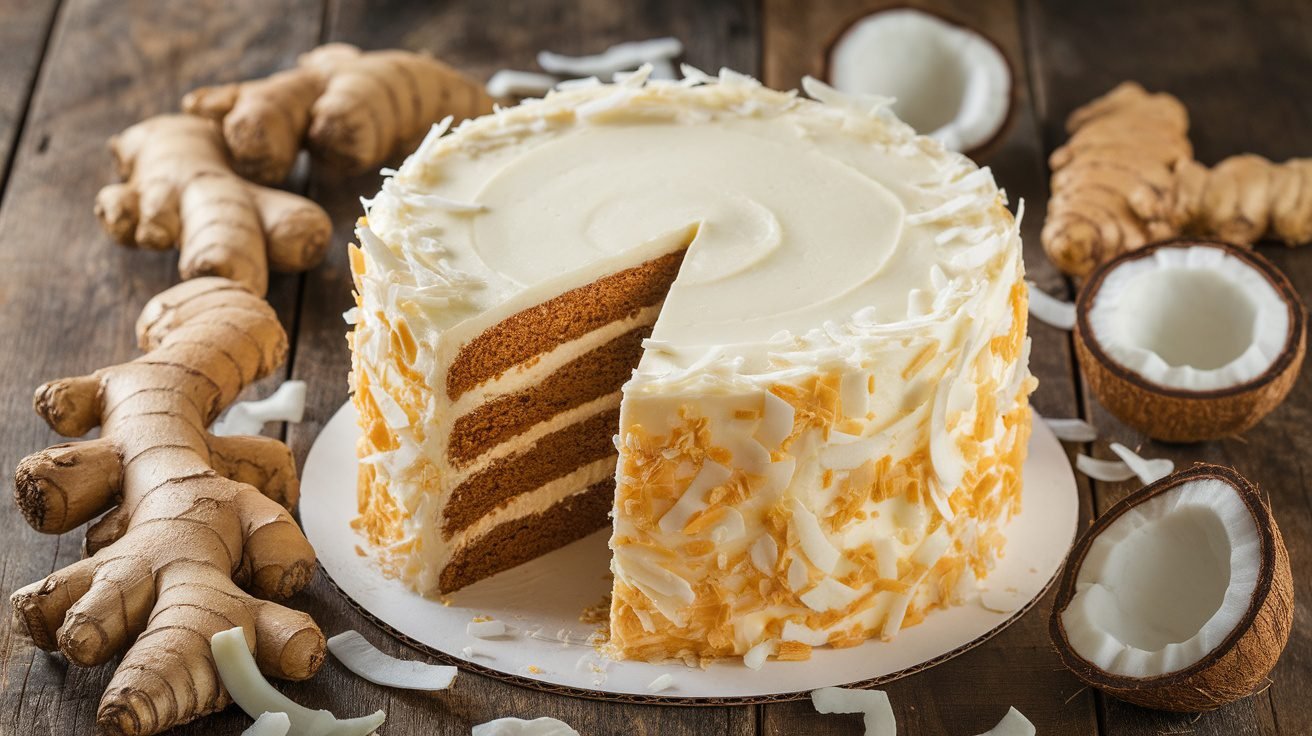 Ginger Coconut Cake Recipe - Food Blasts