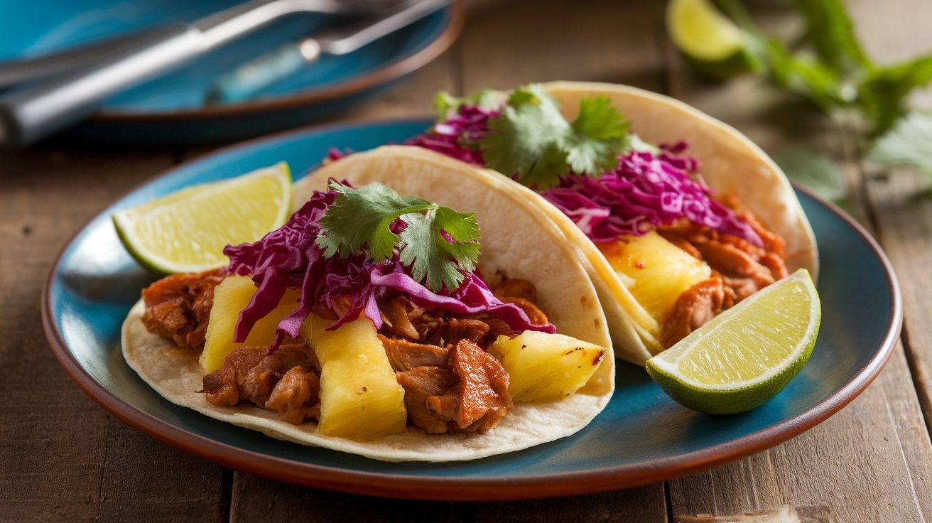 Grilled Pineapple Ginger Pork Tacos Recipe - Food Blasts