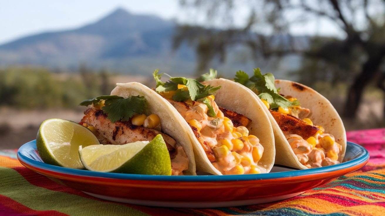 Mexican Street Corn Chicken Tacos Recipe - Food Blasts