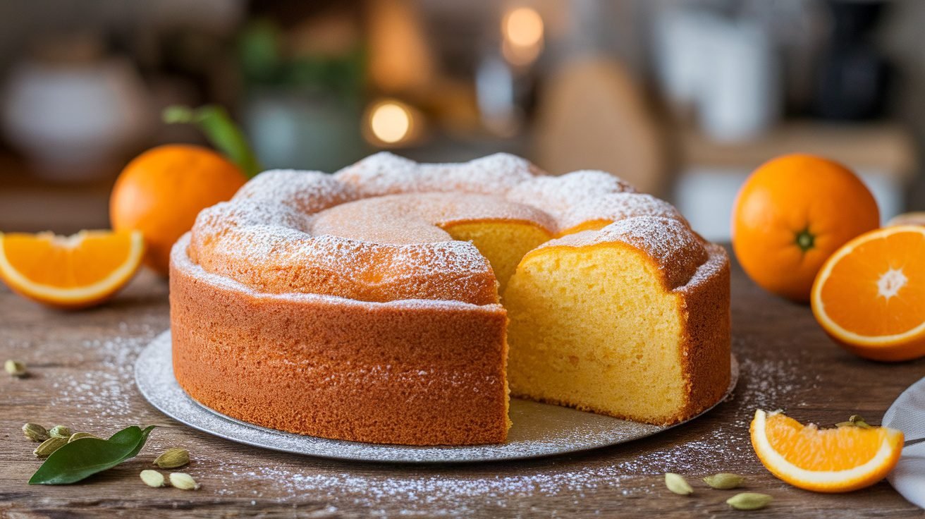 Zesty Orange Cardamom Cake Recipe - Food Blasts