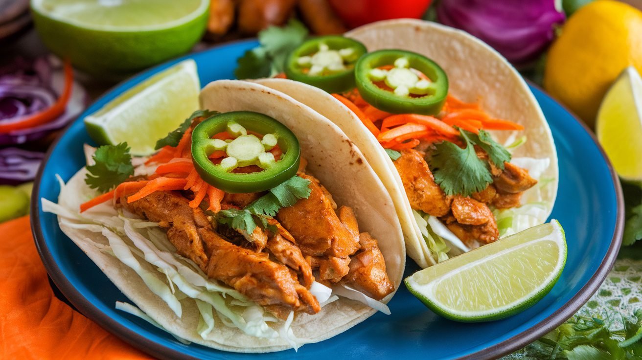 Peanut Butter Chicken Satay Tacos Recipe - Food Blasts