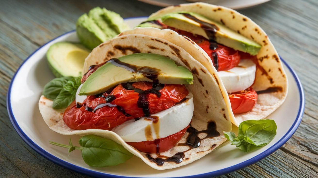 Roasted Tomato and Mozzarella Tacos Recipe - Food Blasts