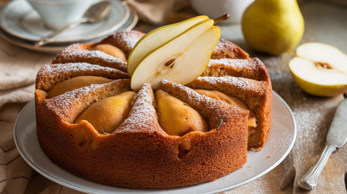 Moist Spiced Pear Cake Recipe - Food Blasts
