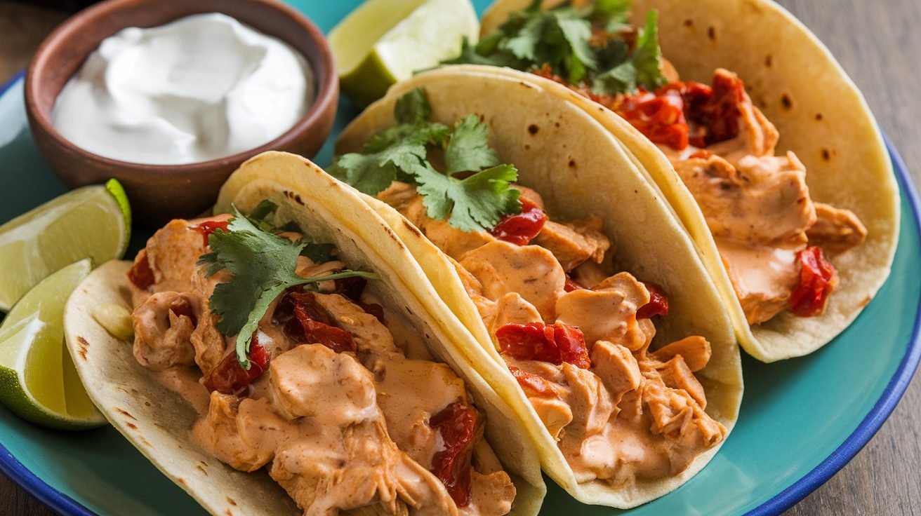 Creamy Sun-Dried Tomato Chicken Tacos Recipe - Food Blasts