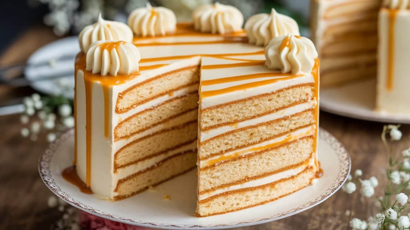Vanilla Caramel Cake Recipe - Food Blasts