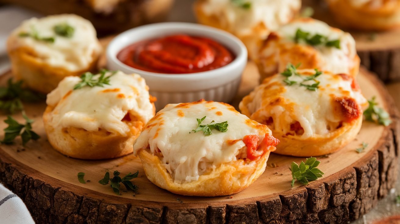 Chicken Alfredo Pizza Bites Recipe - Food Blasts