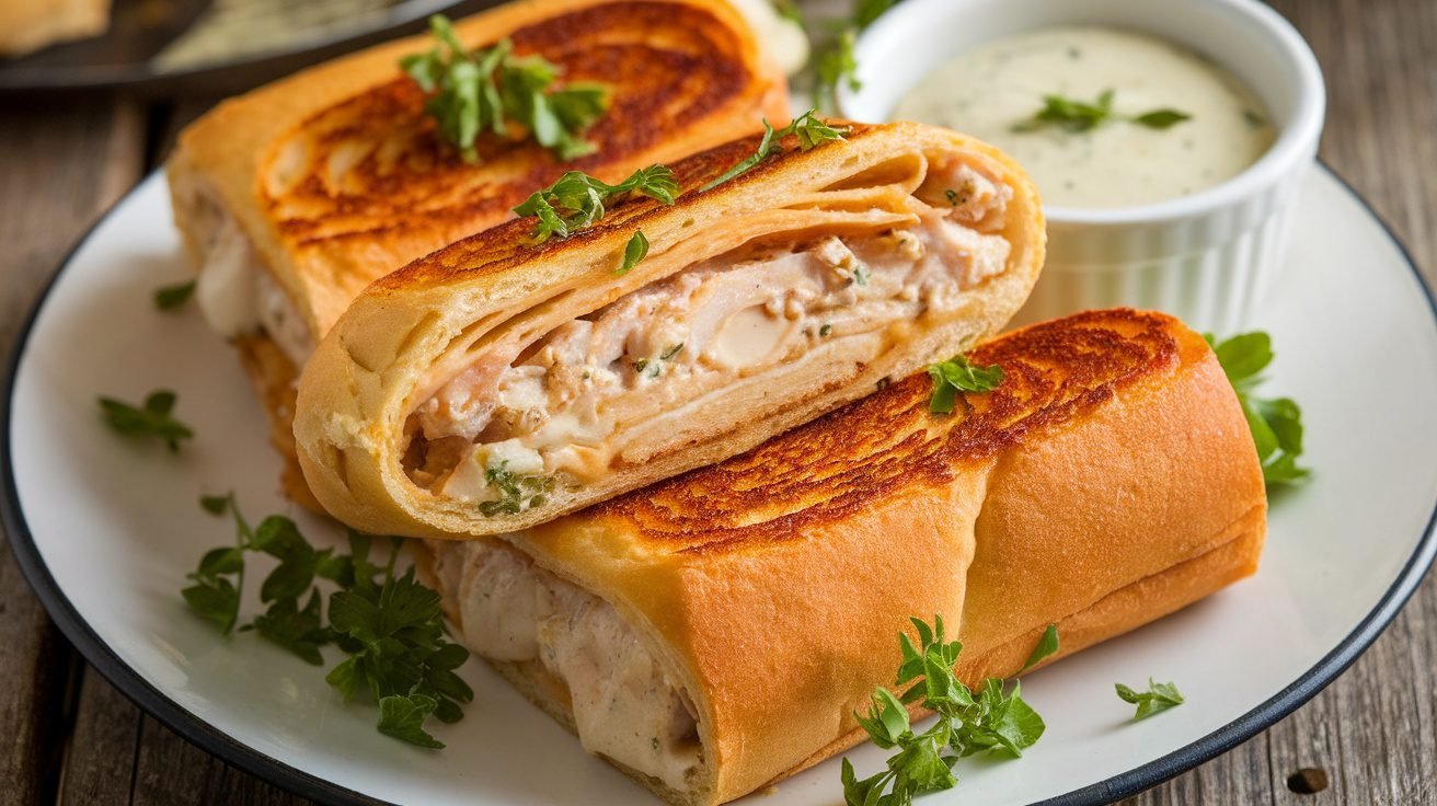 Chicken Caesar Grilled Cheese Roll-Ups Recipe - Food Blasts