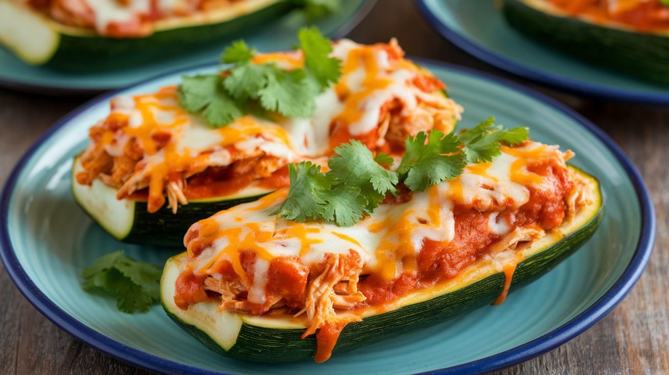 Chicken Enchilada Zucchini Boats Recipe - Food Blasts