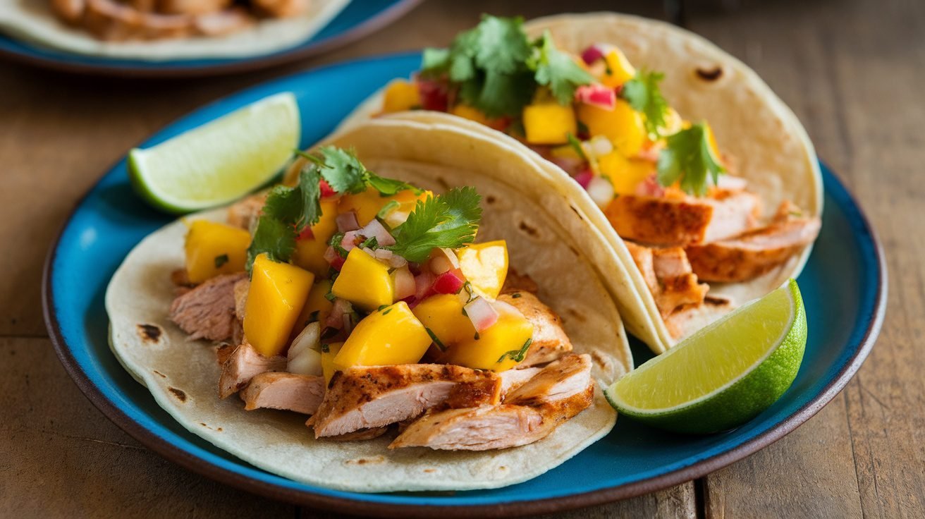 Chipotle Chicken and Mango Tacos Recipe - Food Blasts
