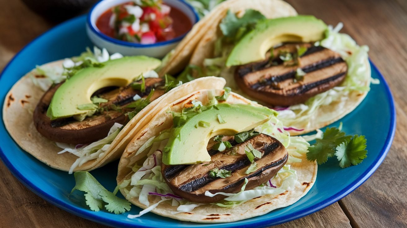 Grilled Portobello Mushroom Tacos Recipe - Food Blasts
