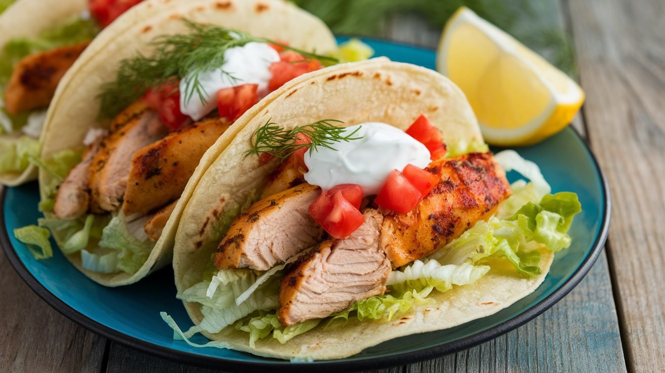 Lemon Dill Chicken Tacos Recipe - Food Blasts