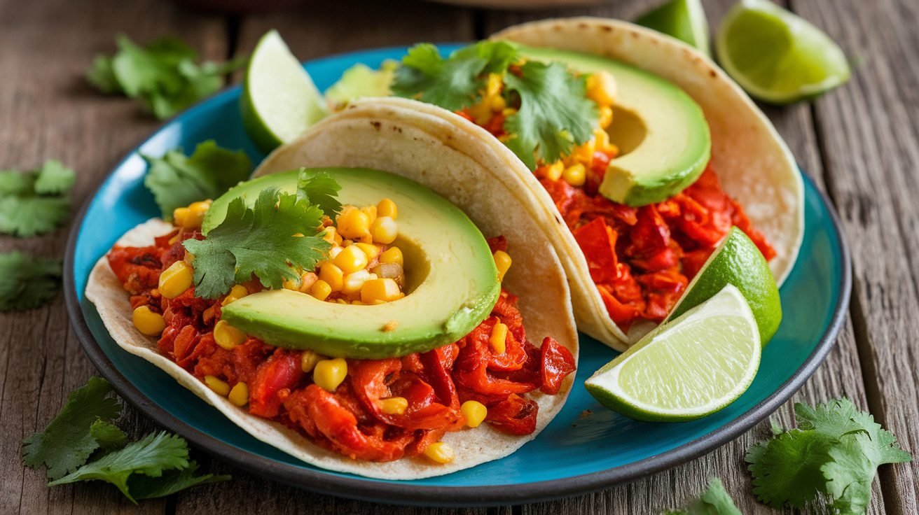 Spicy Roasted Red Pepper Tacos Recipe - Food Blasts