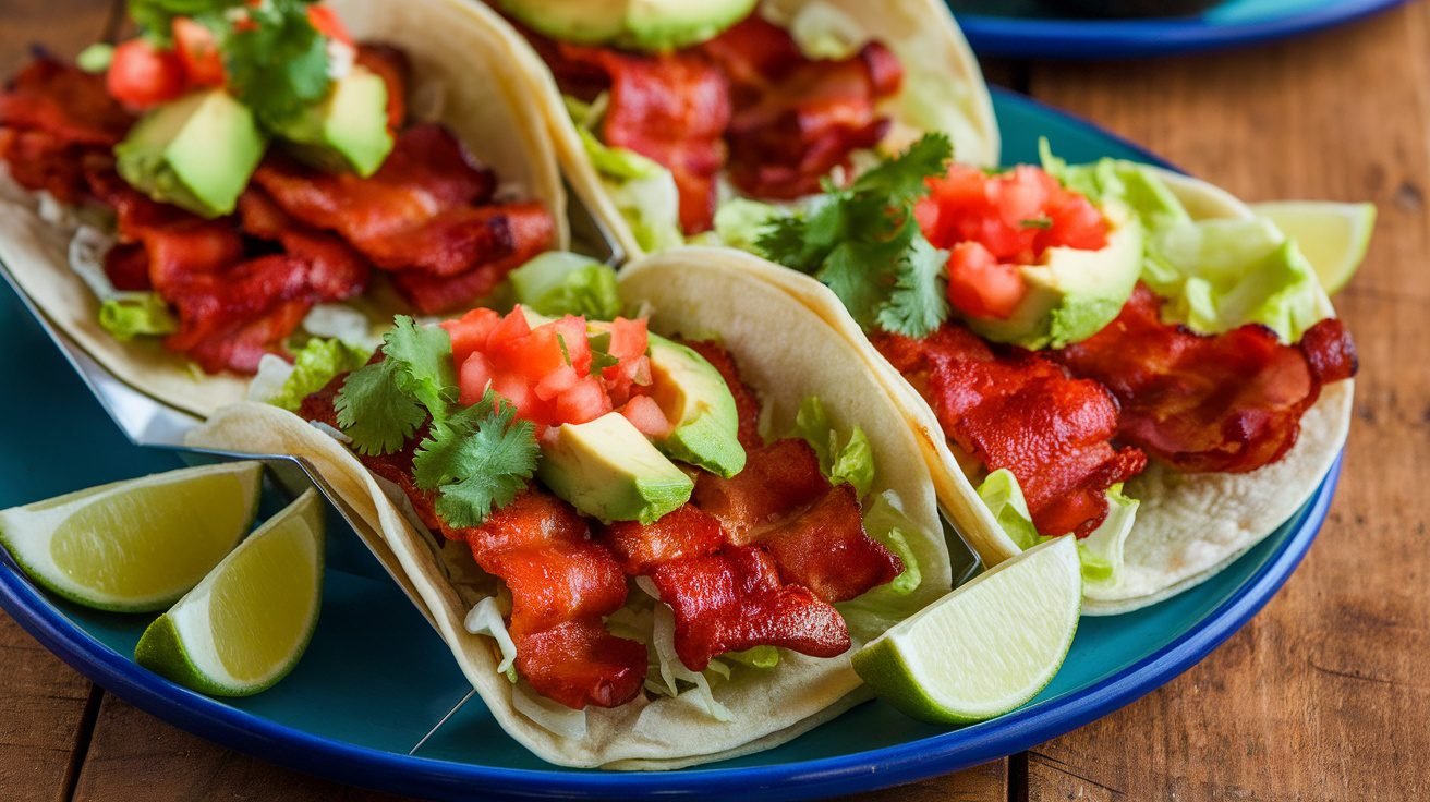 Sweet and Spicy Bacon Tacos Recipe - Food Blasts