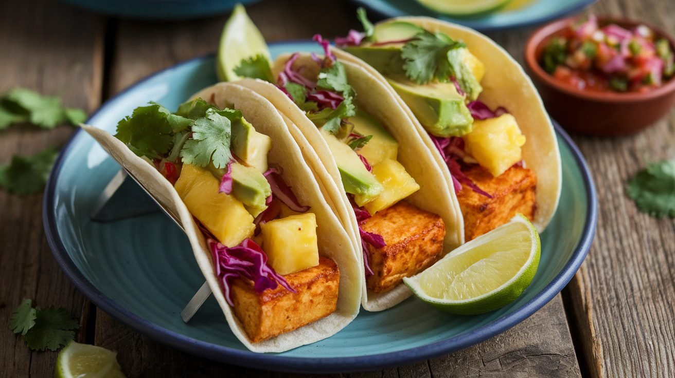 Pineapple Ginger Tofu Tacos Recipe - Food Blasts
