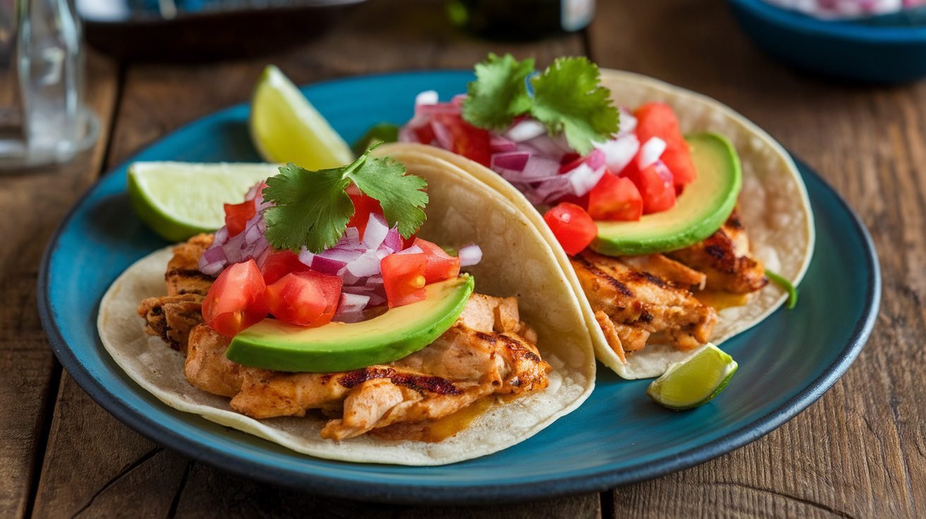 Spicy Cilantro Chicken Tacos Recipe - Food Blasts