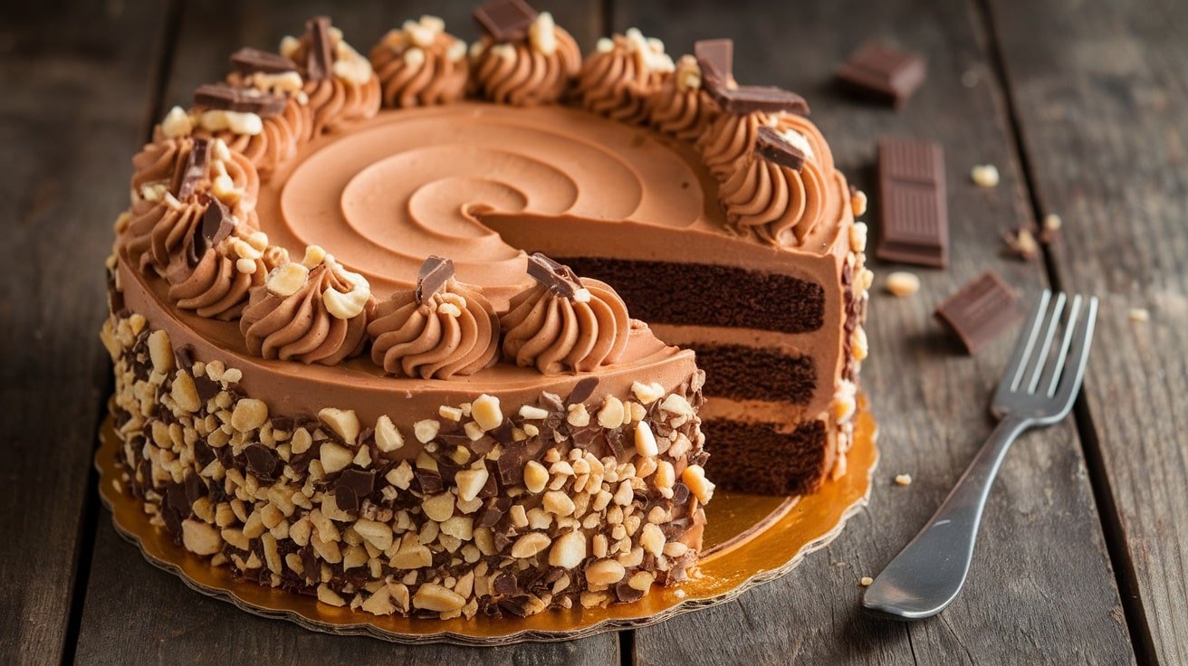 Decadent Chocolate Snickers Cake Recipe - Food Blasts