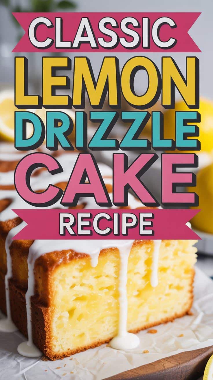 Classic Lemon Drizzle Cake Recipe - Food Blasts