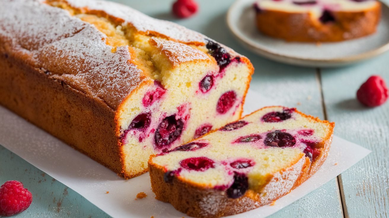 Berry Yogurt Loaf Cake Recipe - Food Blasts