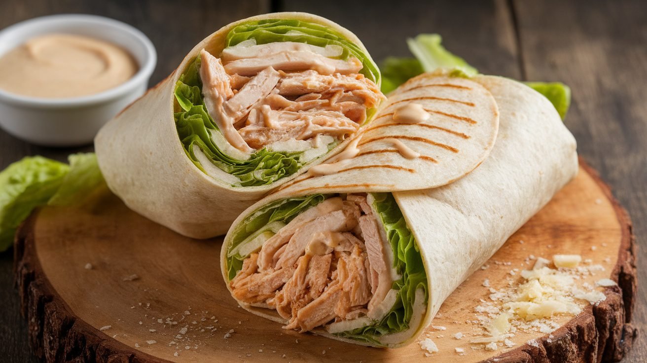 Chicken Caesar Rice Wraps Recipe - Food Blasts